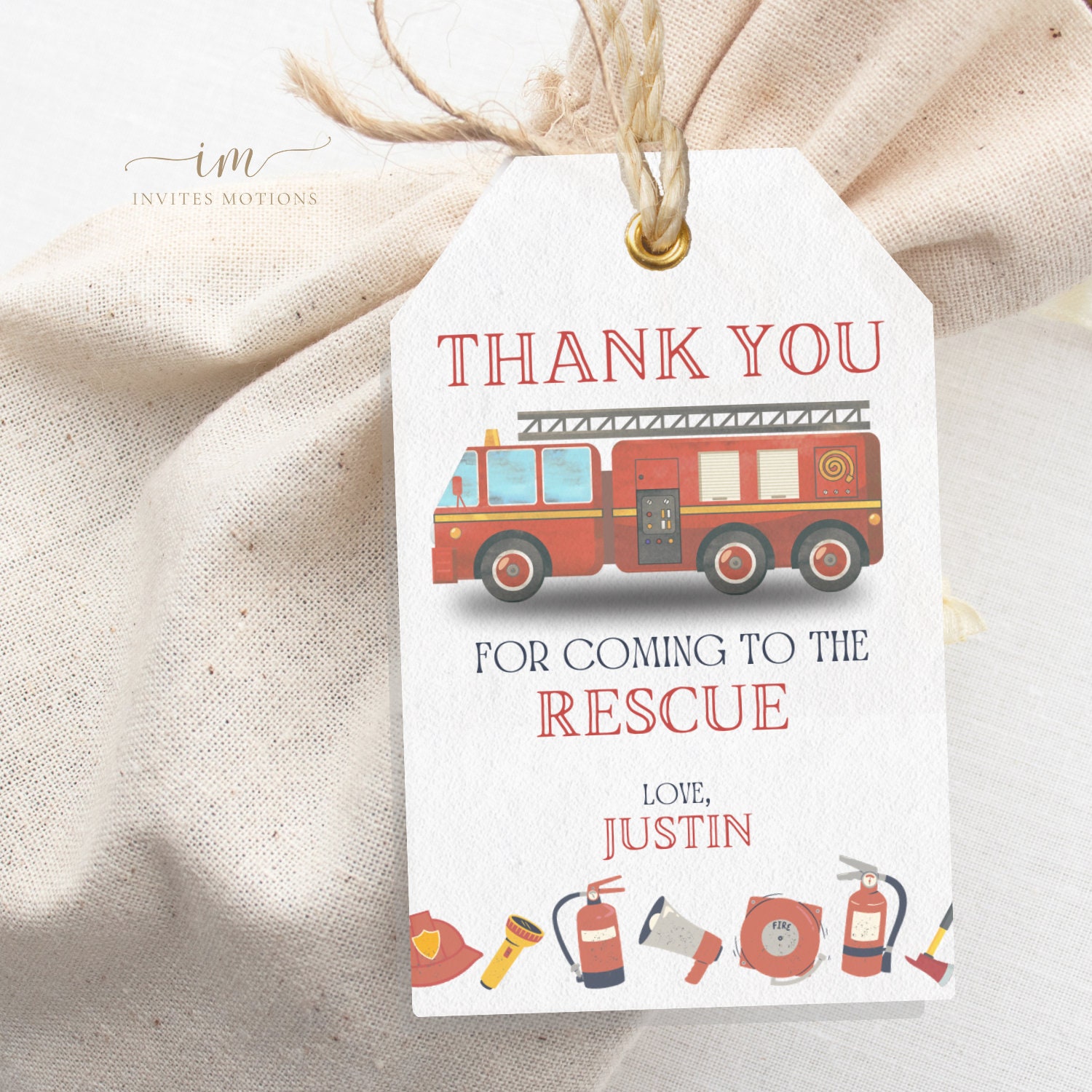 Firetruck Party Sign Editable for Fire Truck Theme Birthday Party Table ...