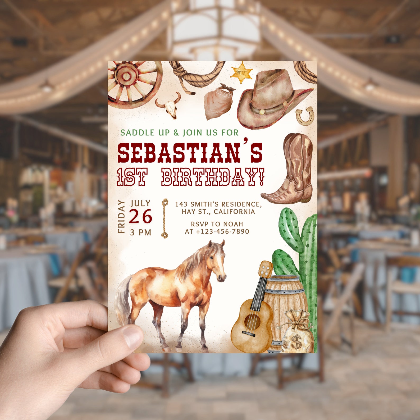 First Rodeo Birthday Invitation Rodeo Party Invite Printable Template ...