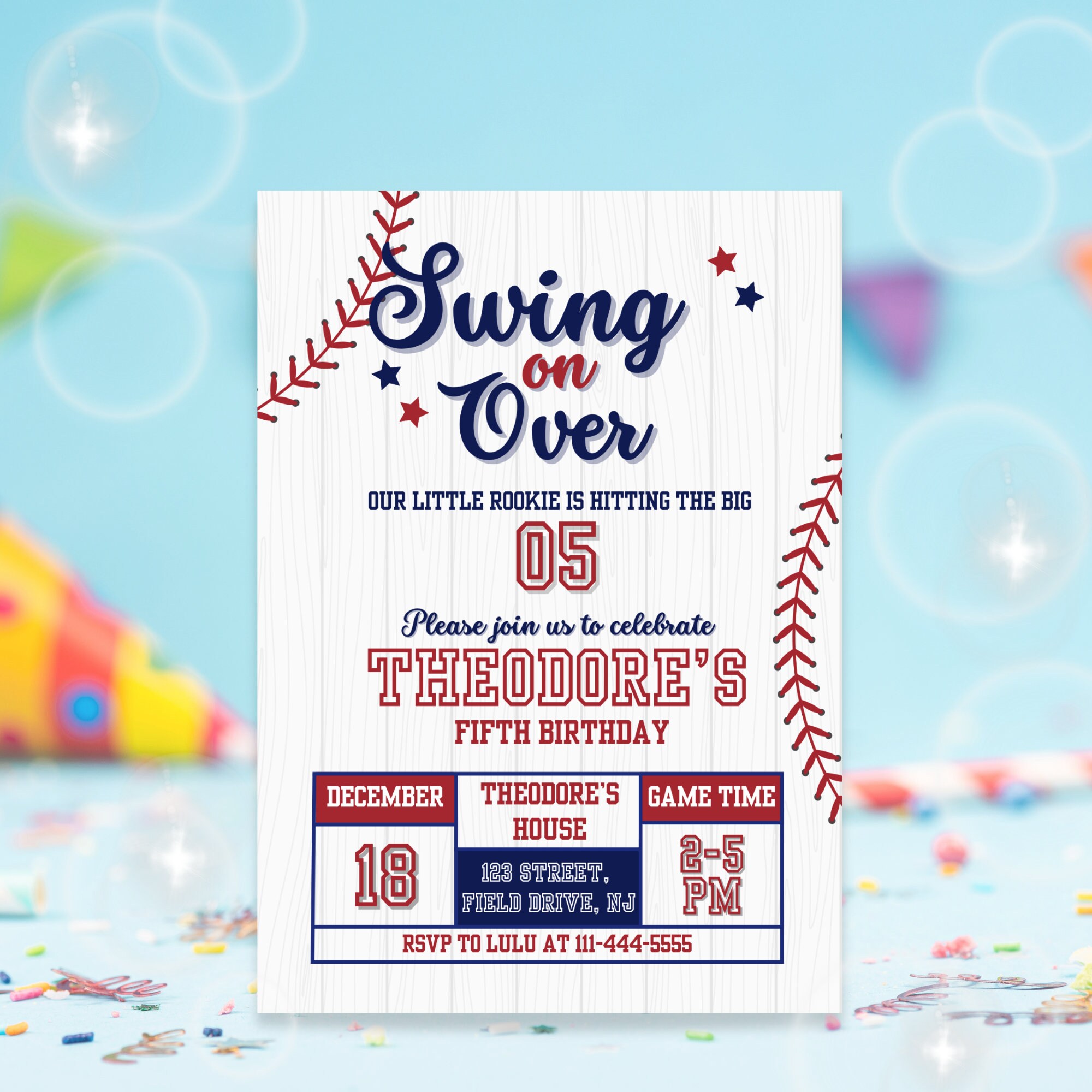 Baseball Birthday Invitation Baseball Game Invite Printable Template ...