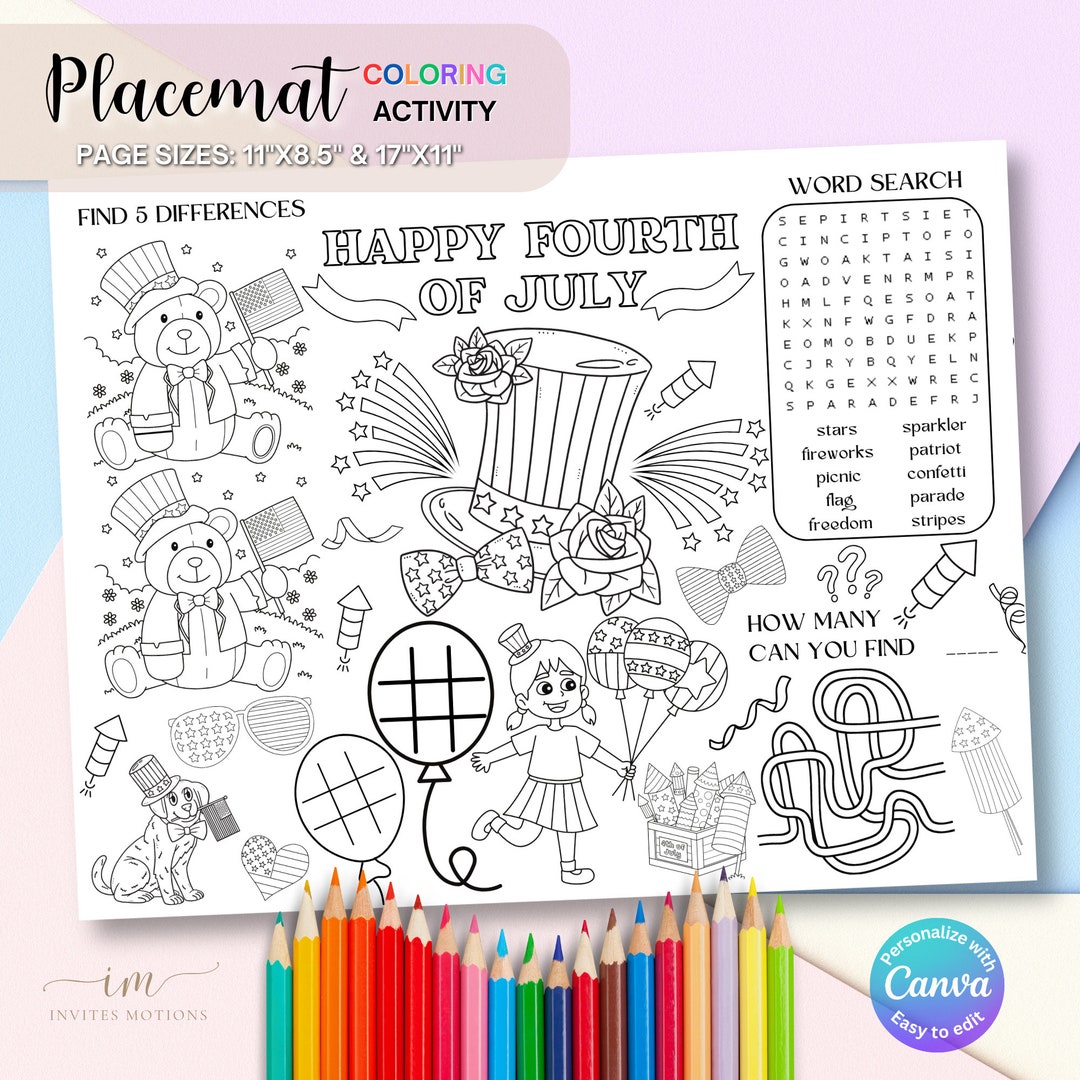 4th of July Kids Activity Sheet for Fourth of July Kids Coloring ...