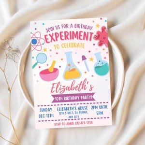 Mad Science Birthday Invitation, Editable Scientist Party, Lab ...