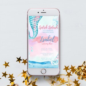 Mermaid Birthday Invitation for Blue Mermaid Tail Invite Printable ...