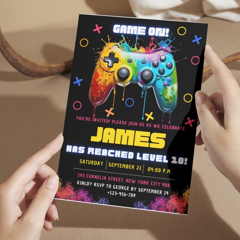Video Game Birthday Invitation for Game Console Invite Printable ...