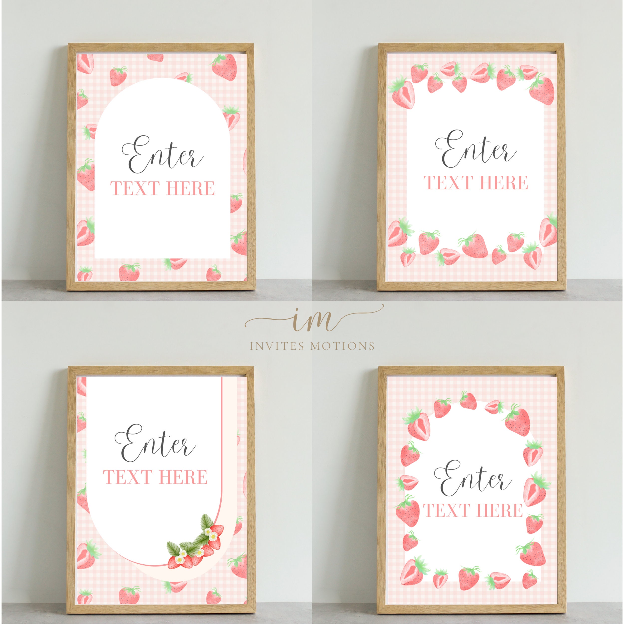 Pink Berry First Party Favor Tag for Strawberry Birthday Thank You Tag ...
