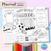 Soccer Birthday Coloring Placemat Party Games Children Activity ...