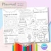 Birthday Cake Coloring Placemat Party Games Children Activity Birthday ...
