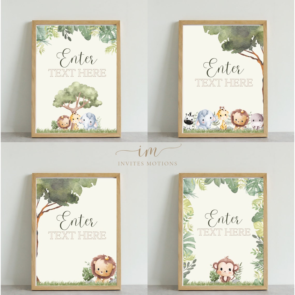 Editable Safari Animals Video Invitation for Jungle Party Digital ...