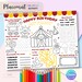 Editable Circus Birthday Coloring Placemat, Carnival Placemats Color ...
