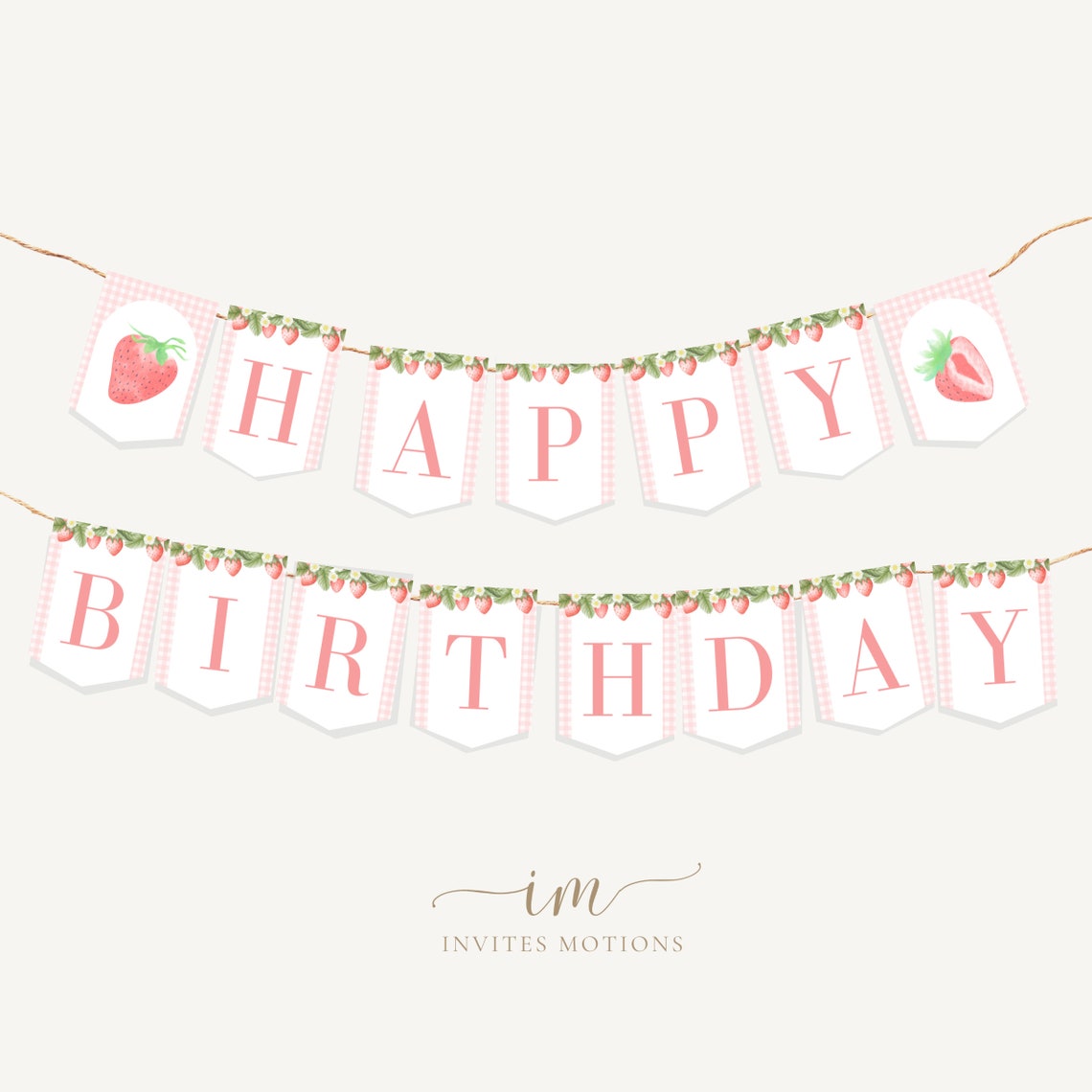 Pink Berry First Party Favor Tag for Strawberry Birthday Thank You Tag ...
