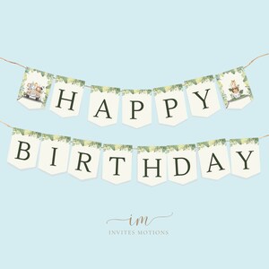 Printable Safari Theme Birthday Banner for Jungle Theme Party Banner ...