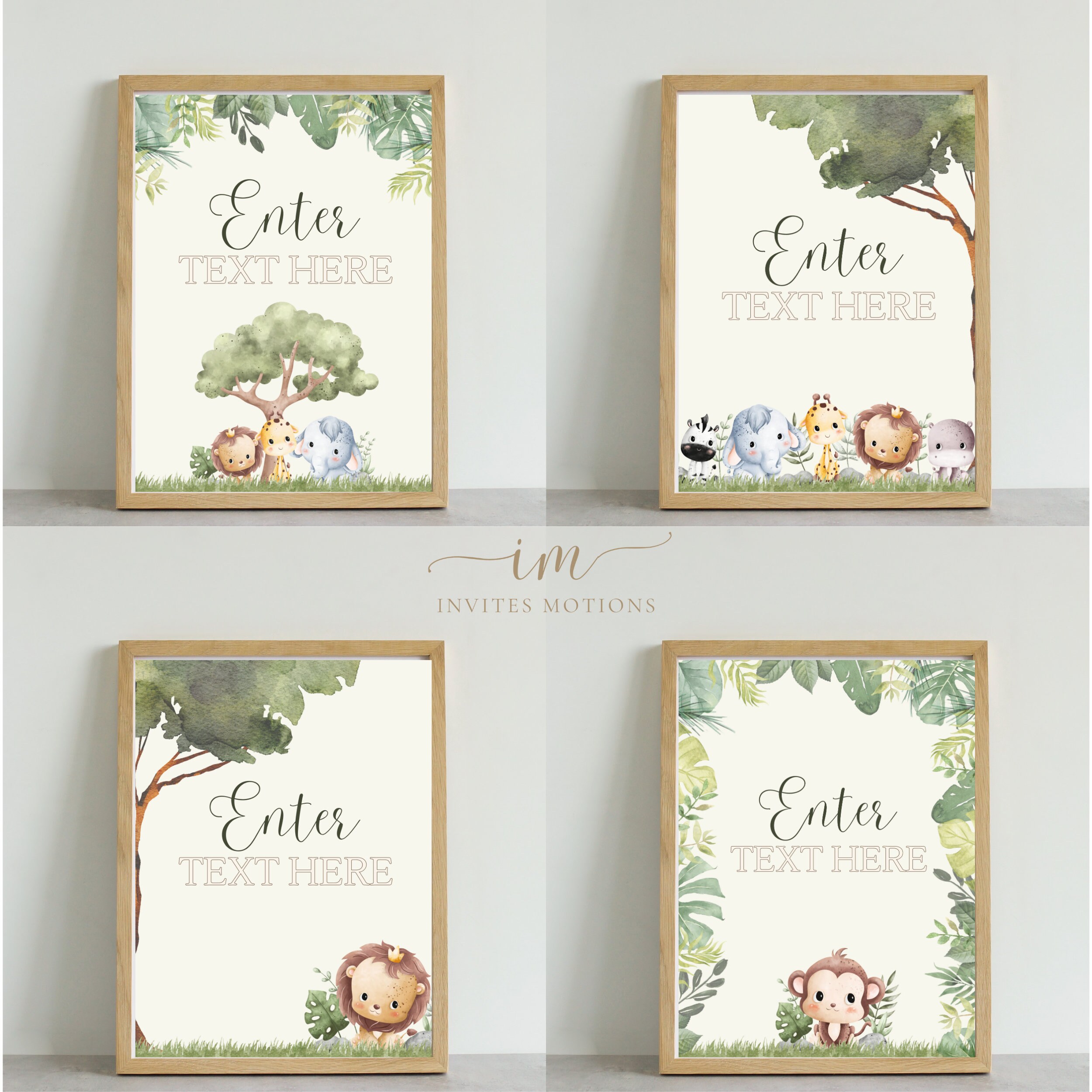 Editable Safari Animals Party Favor Tag for Jungle Birthday Thank You ...