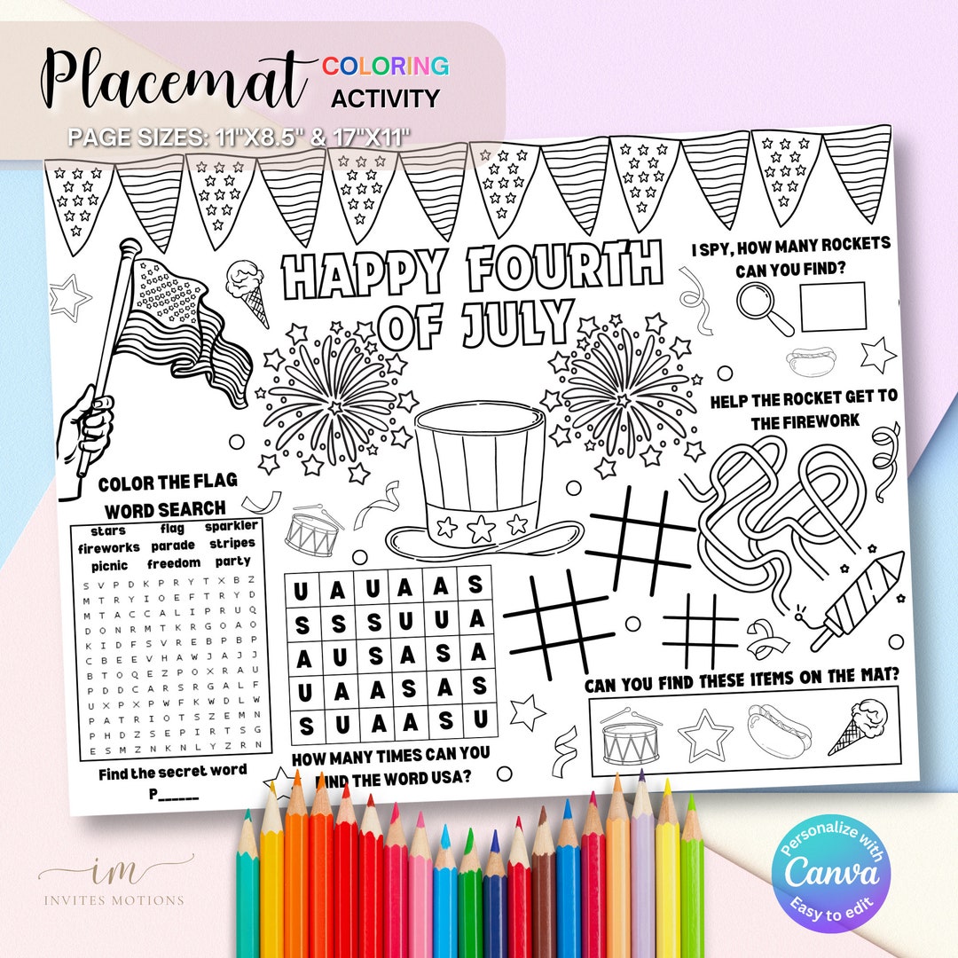 4th of July Kids Activity Sheet for Fourth of July Kids Coloring ...