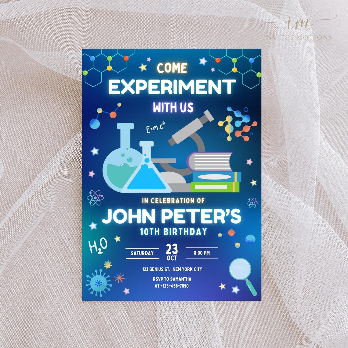 Mad Science Birthday Invitation, Scientist Experiment Party Invite ...