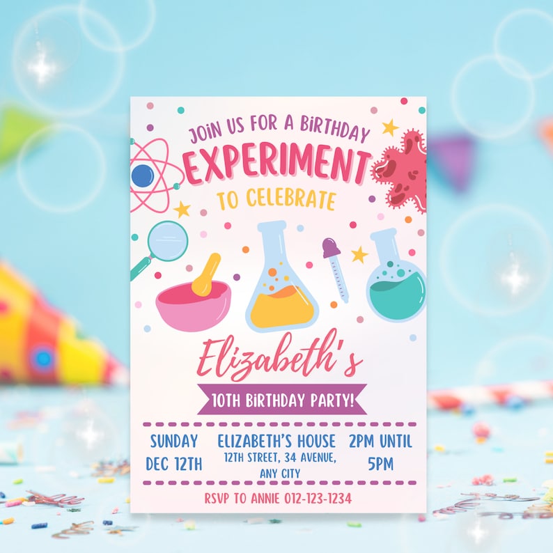 Mad Science Birthday Invitation, Editable Scientist Party, Lab ...