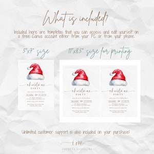 Christmas Party Invitation, Editable Christmas Party Invite, Secret ...