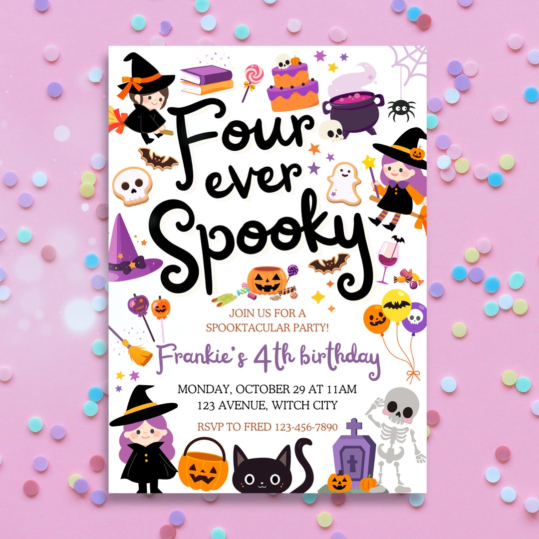 Spooky Birthday Invitation, Printable Halloween Birthday Invite ...