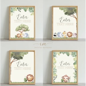 Editable Safari Animals Birthday Decoration Bundle Jungle Theme ...