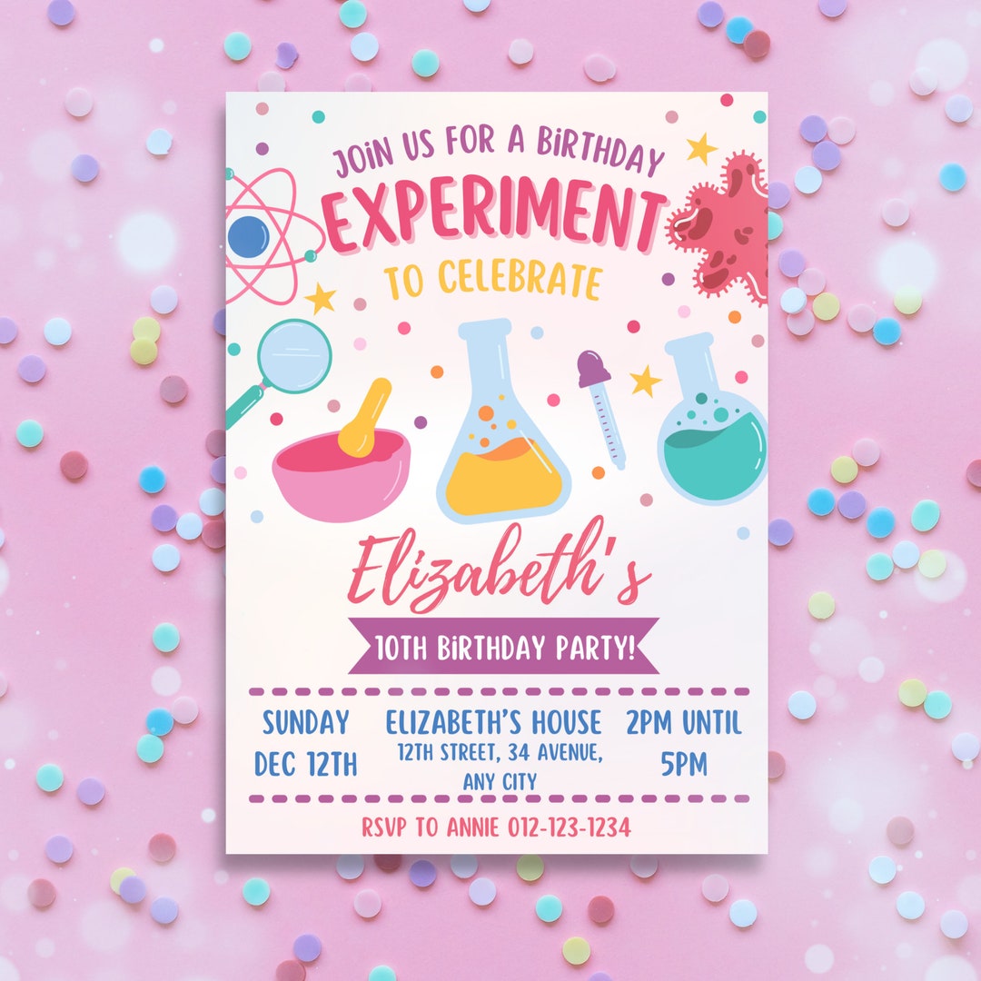 Mad Science Birthday Invitation, Editable Scientist Party, Lab ...