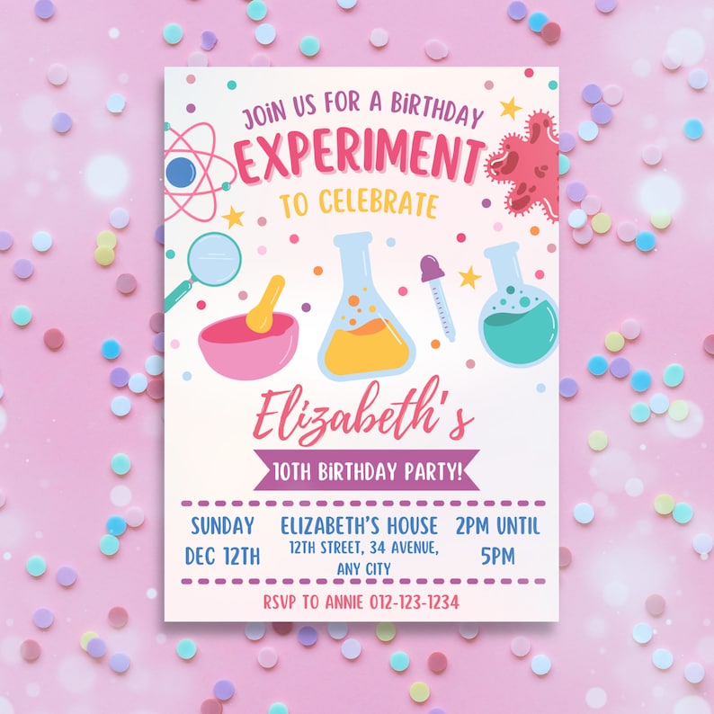 Mad Science Birthday Invitation, Editable Scientist Party, Lab ...