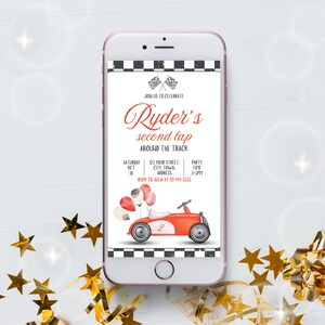 Race Car Birthday Party Invitation Around the Track Party Invite ...