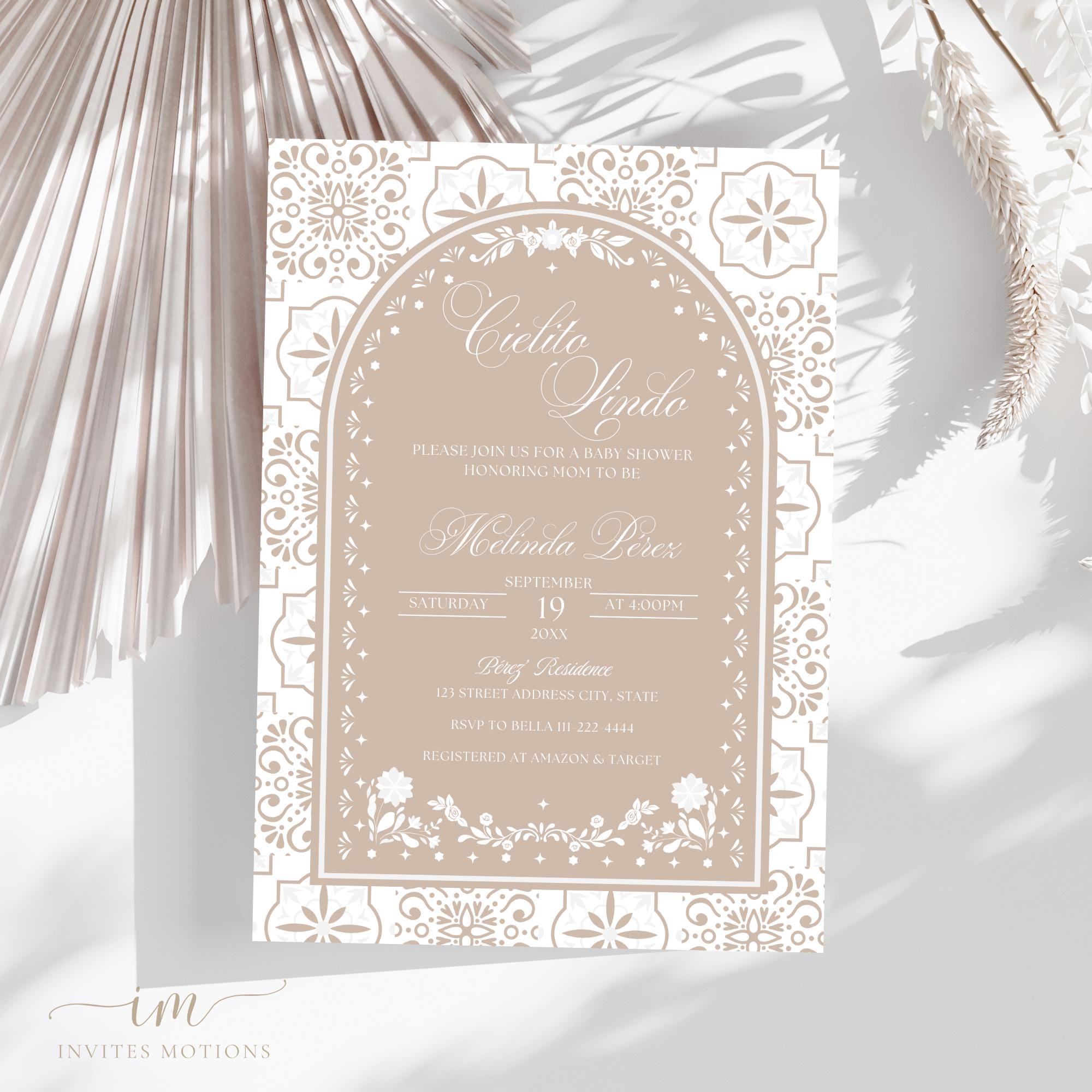 Cielito Lindo Baby Shower Invitation, Editable Neutral Brown Mexican ...
