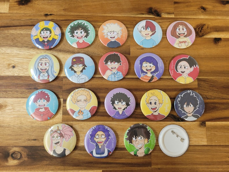 Button Badges (MHA, BNHA, My Hero Academia, Hand Drawn Digital Art ...