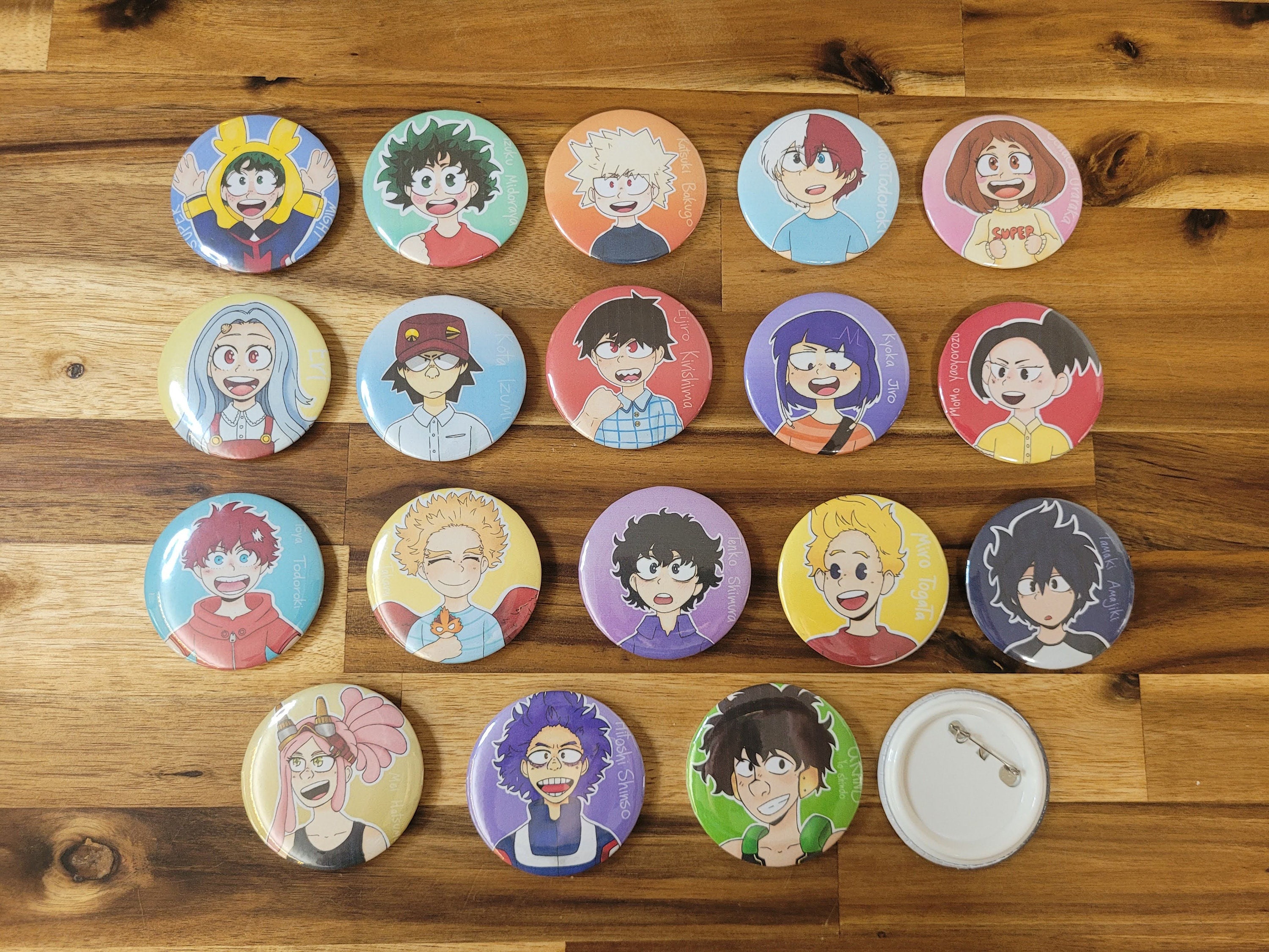 Button Badges (MHA, BNHA, My Hero Academia, Hand Drawn Digital Art ...