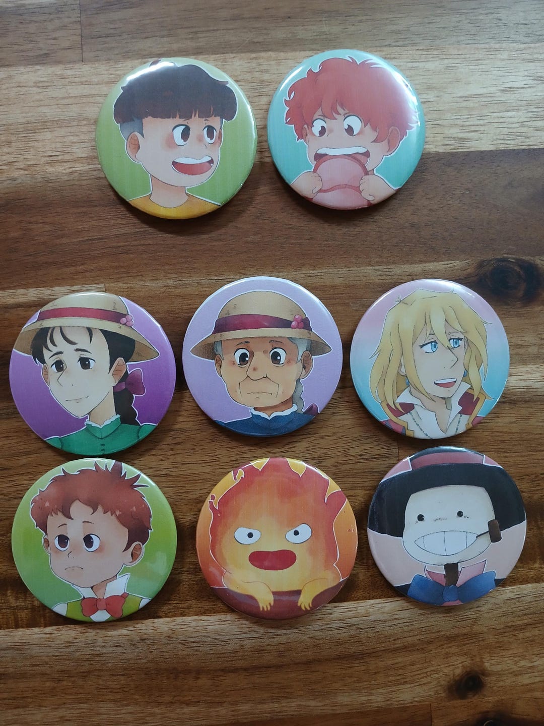 Button Badges (studio Ghibli, Hand Drawn Digital Art, Handmade, 58mm, 2 ...