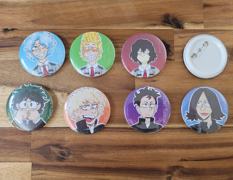 Button Badges (MHA, BNHA, My Hero Academia, Hand Drawn Digital Art ...