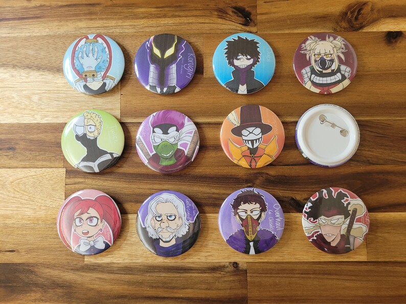 Button Badges (MHA, BNHA, My Hero Academia, Hand Drawn Digital Art ...