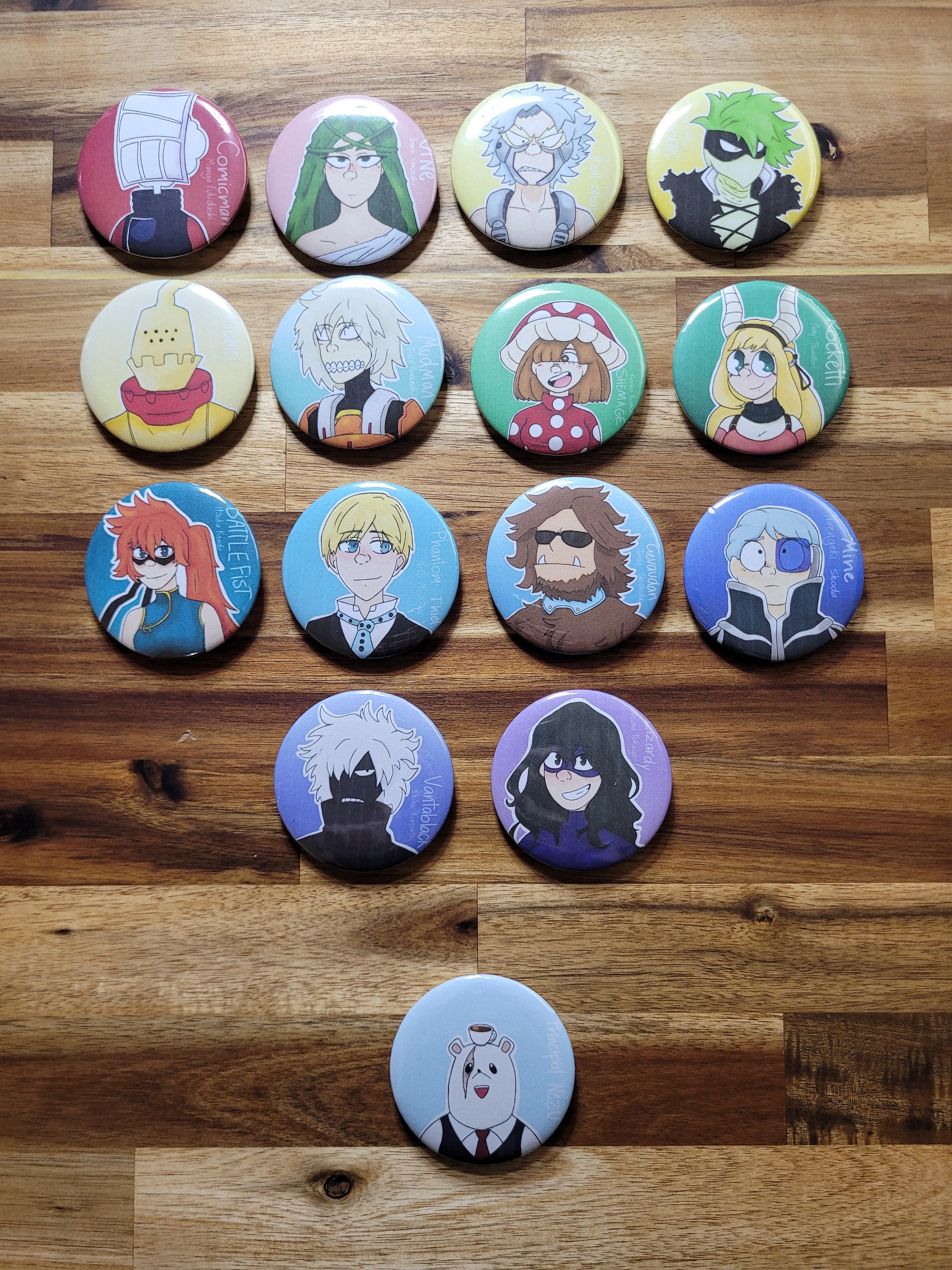 Button Badges (MHA, BNHA, My Hero Academia, Hand Drawn Digital Art ...