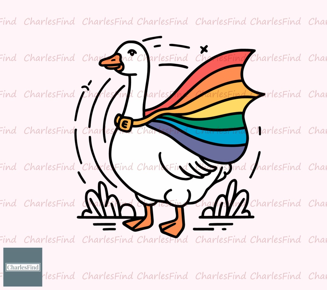 Rainbow Goose Pride Month Funny Rainbow Svg - Etsy