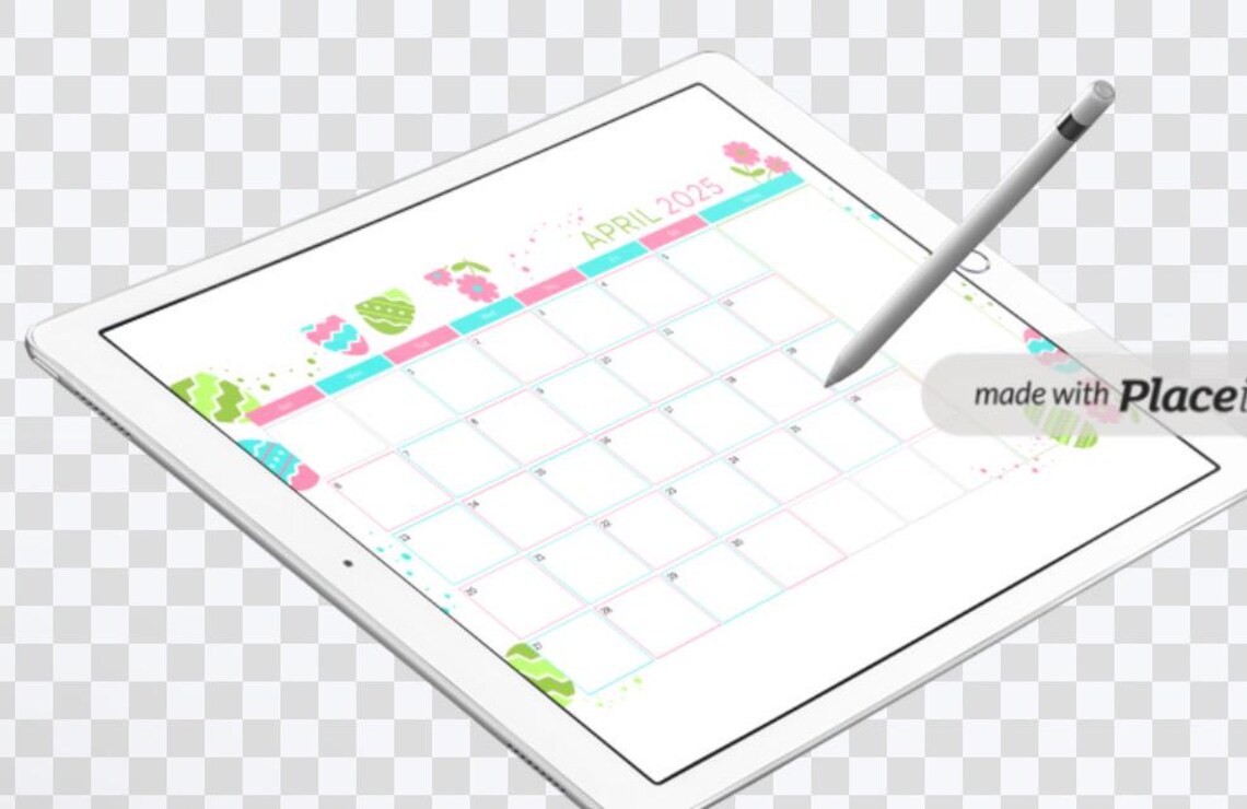 Digital April Calendar Sheet - Etsy