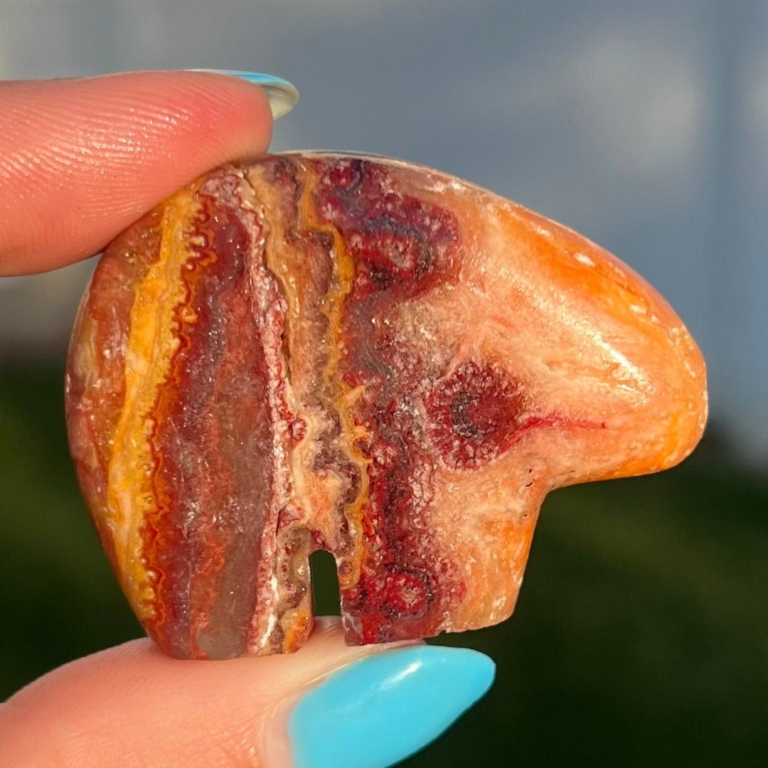 Wildfire Bubble Opal Bear Carving From Milford, Utah - Etsy