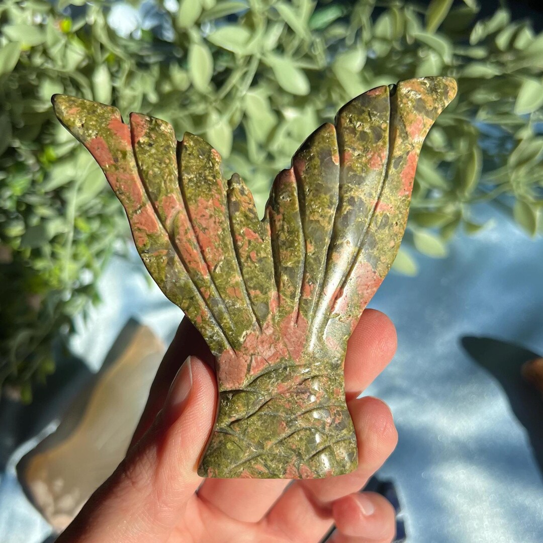Unakite Whale Tail | Fish Tail Carving - Etsy