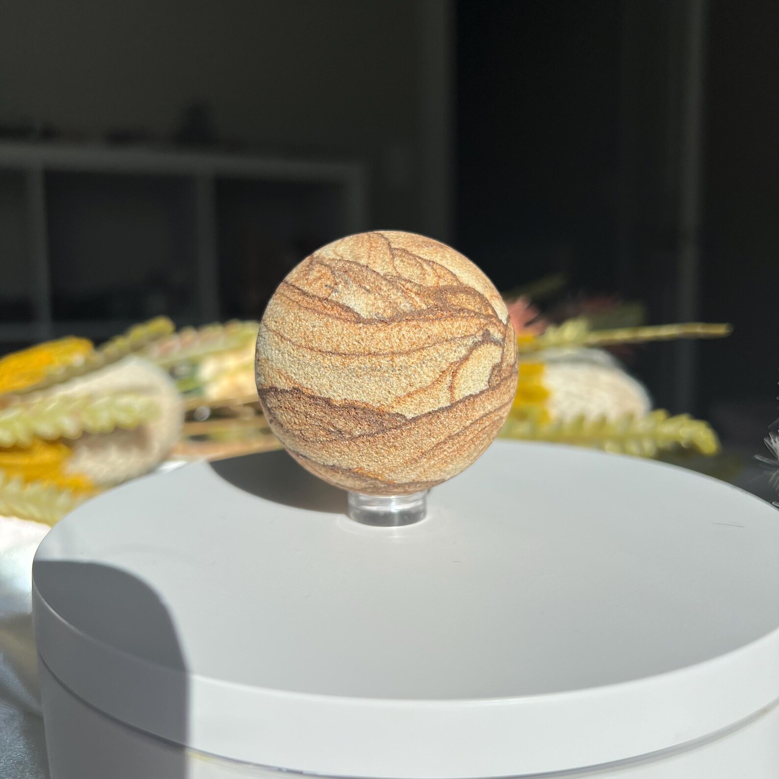 Kanab Goldenstone Sphere 2.03" From Utah and Arizona Border Sandstone ...