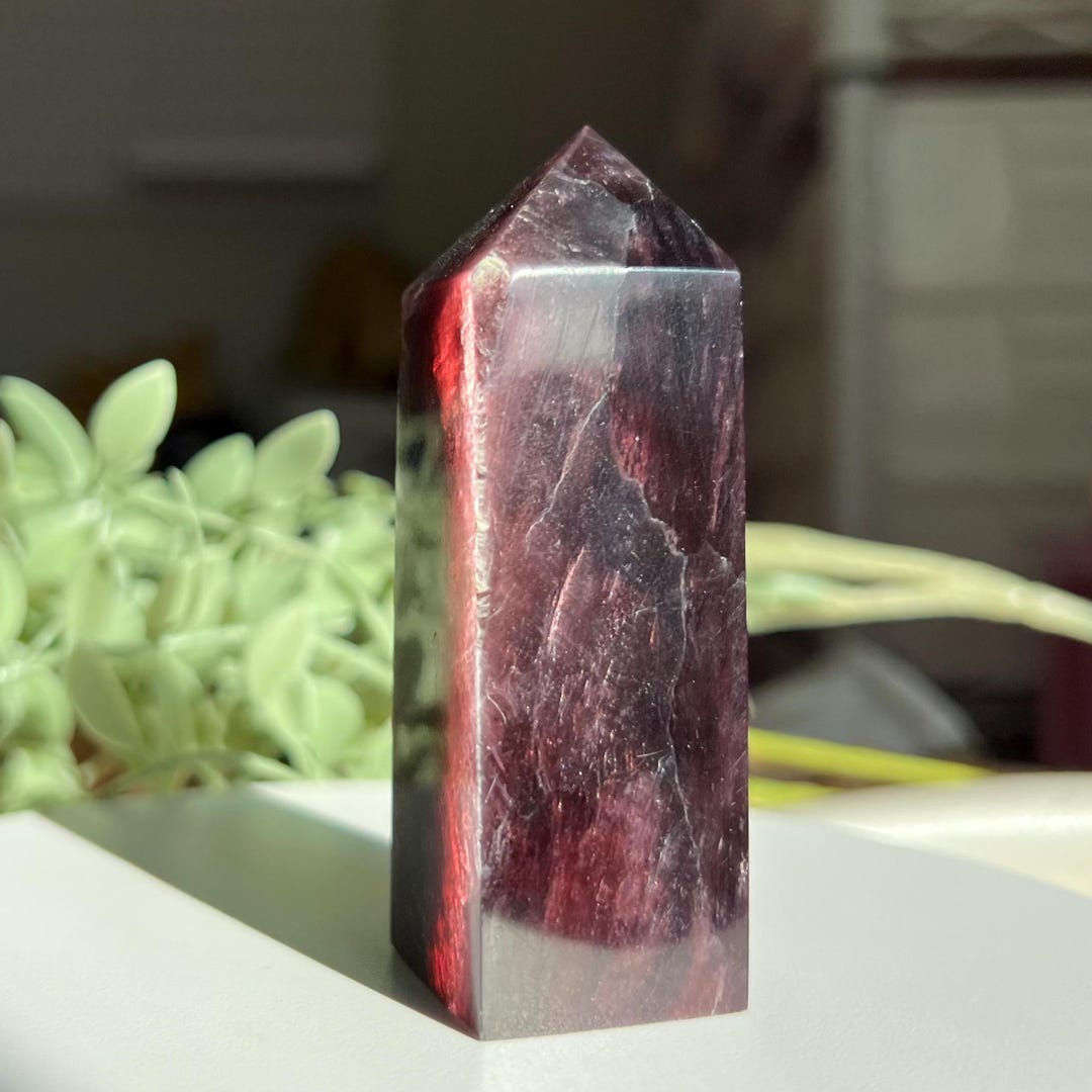 Gem Lepidolite Tower | Point | Obelisk - Etsy