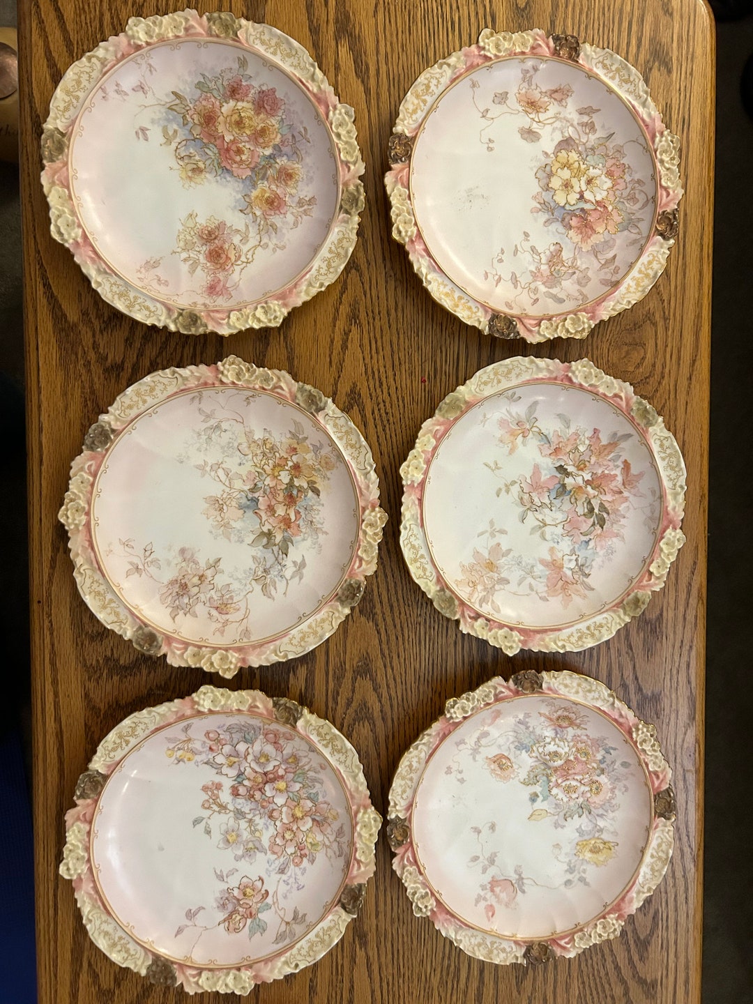 Set of 6 Antique Royal Doulton Burslem Pattern 151972 Hand Painted ...