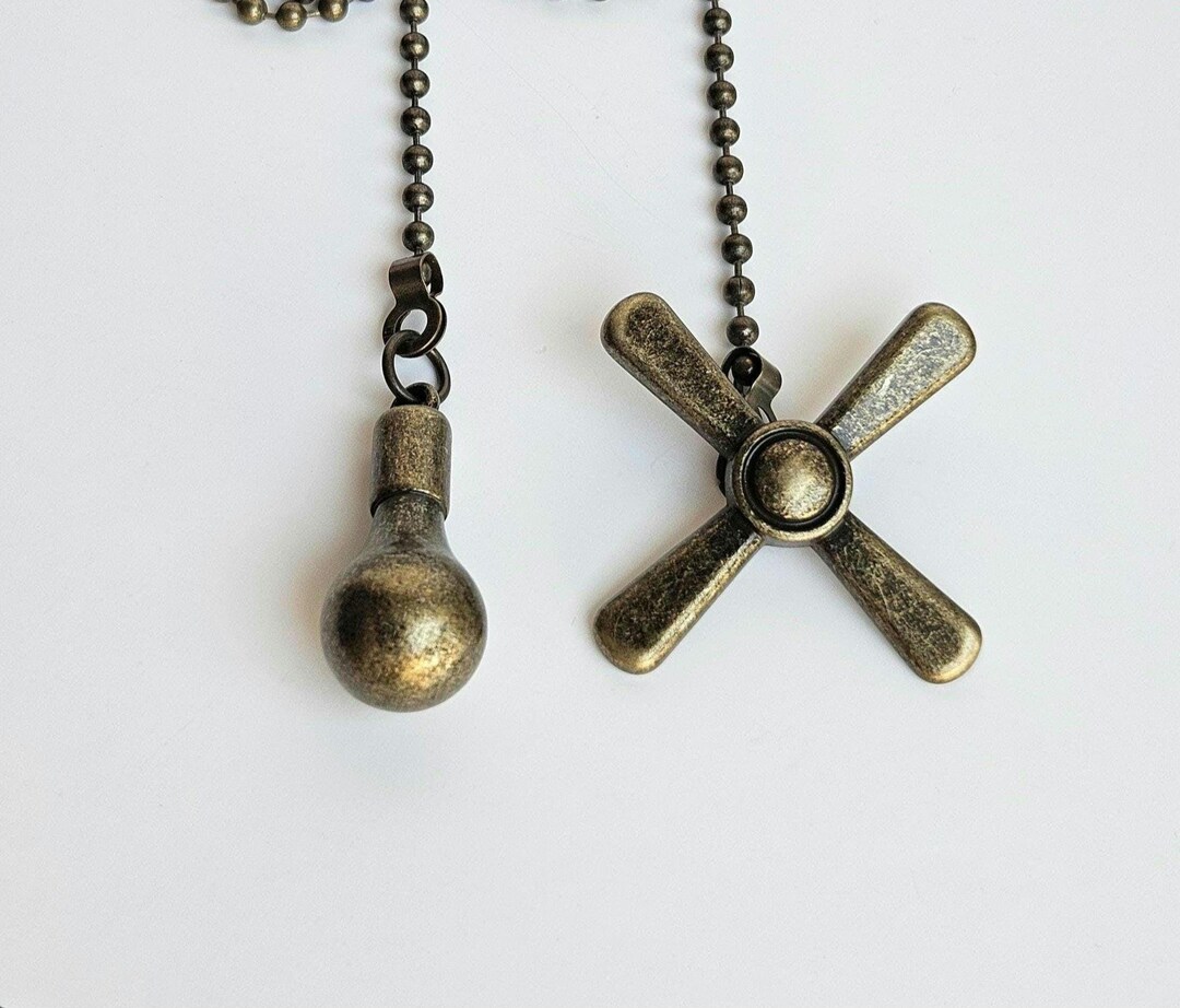 Ceiling Fan Pull Chains: Rustic Pull String Bronze Danglers With 12 ...