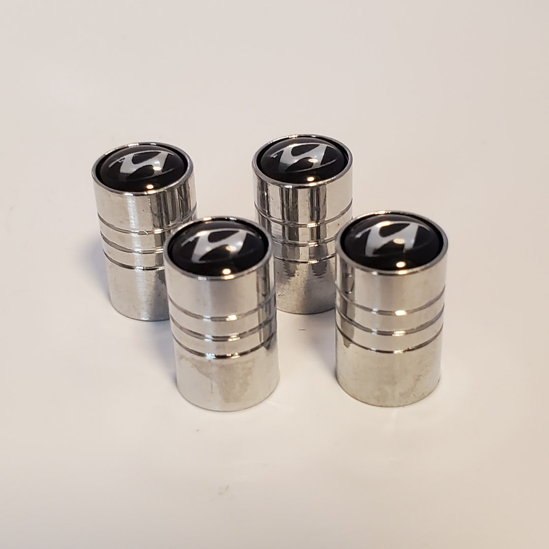 Car Tire Stem Caps Hyundai Silver Metallic Chrome Valve Stem Caps ...