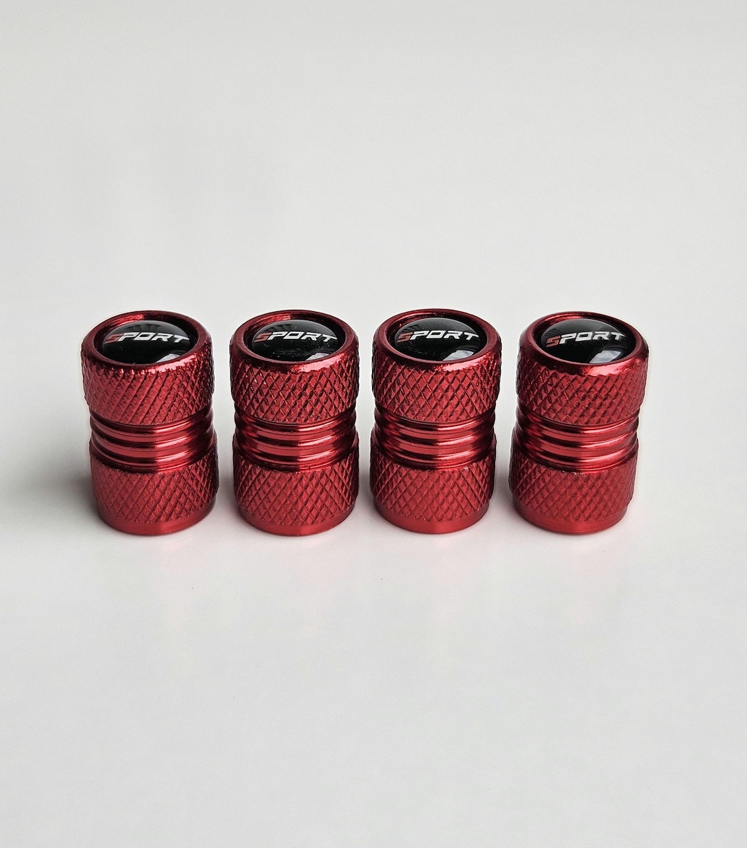 Metallic Ruby Red Sports Car Valve Stem Caps: Anti-leak, Heavy Duty (4 ...