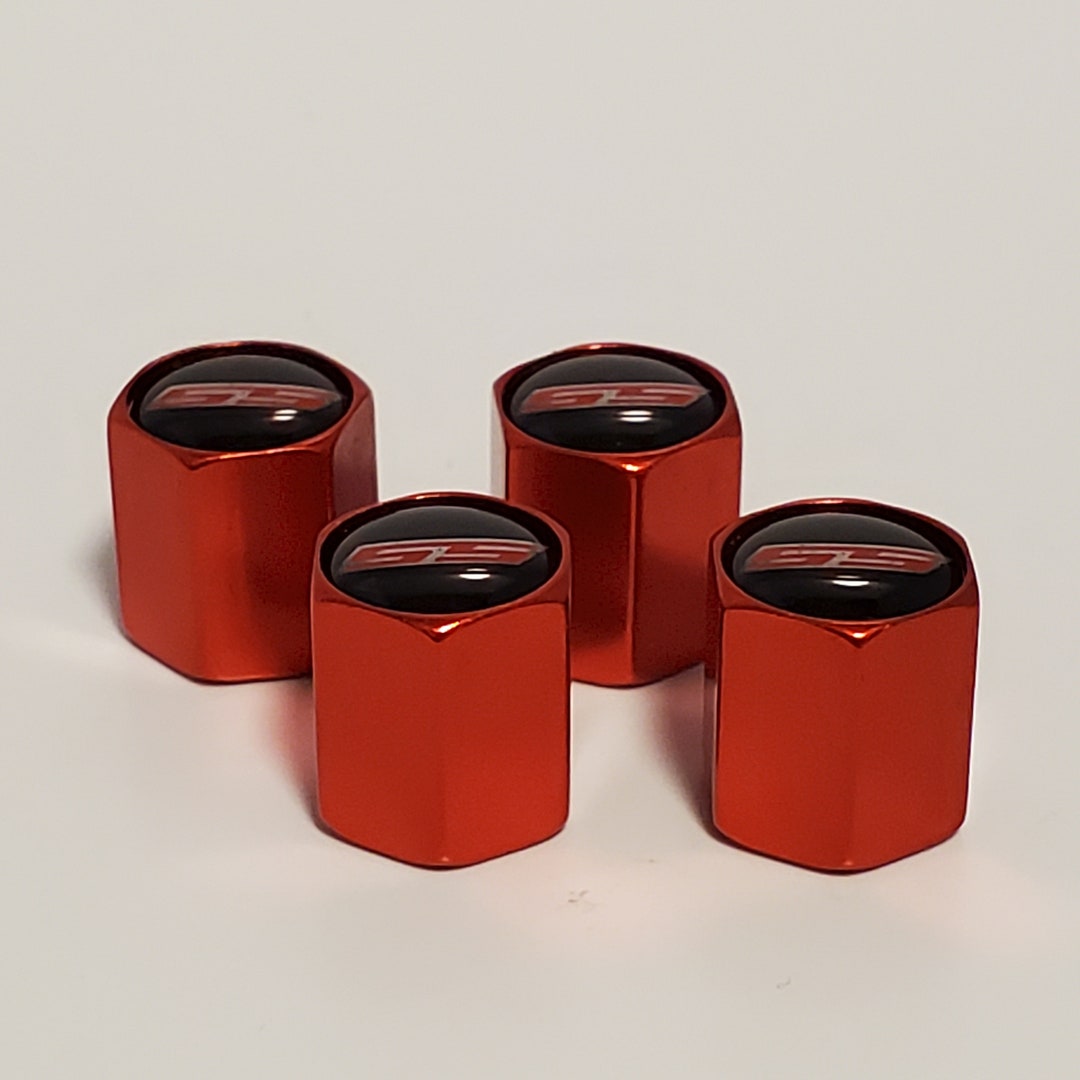 Chevy SS Valve Stem Caps Meta Red Car Tire Valve Stem Covers 4 Count ...