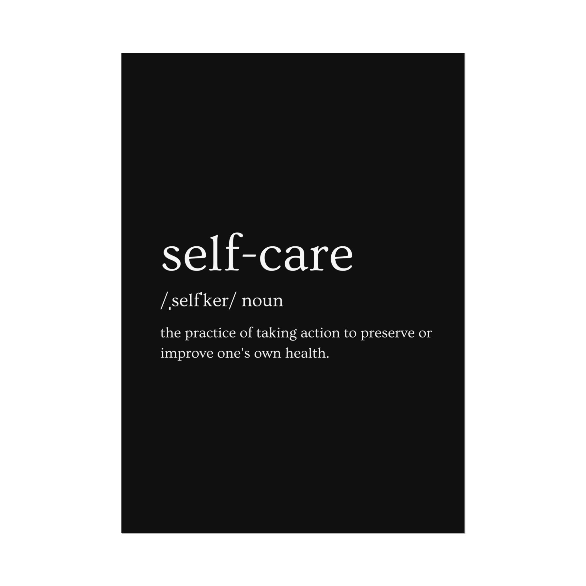 Self-care Definition Poster Motivational Wall Art, Modern Typography ...