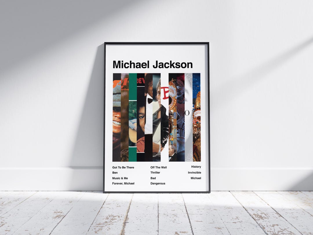 Michael Jackson Discography Print Music Poster Wall Art A5 A4 A3 A2 A1 ...