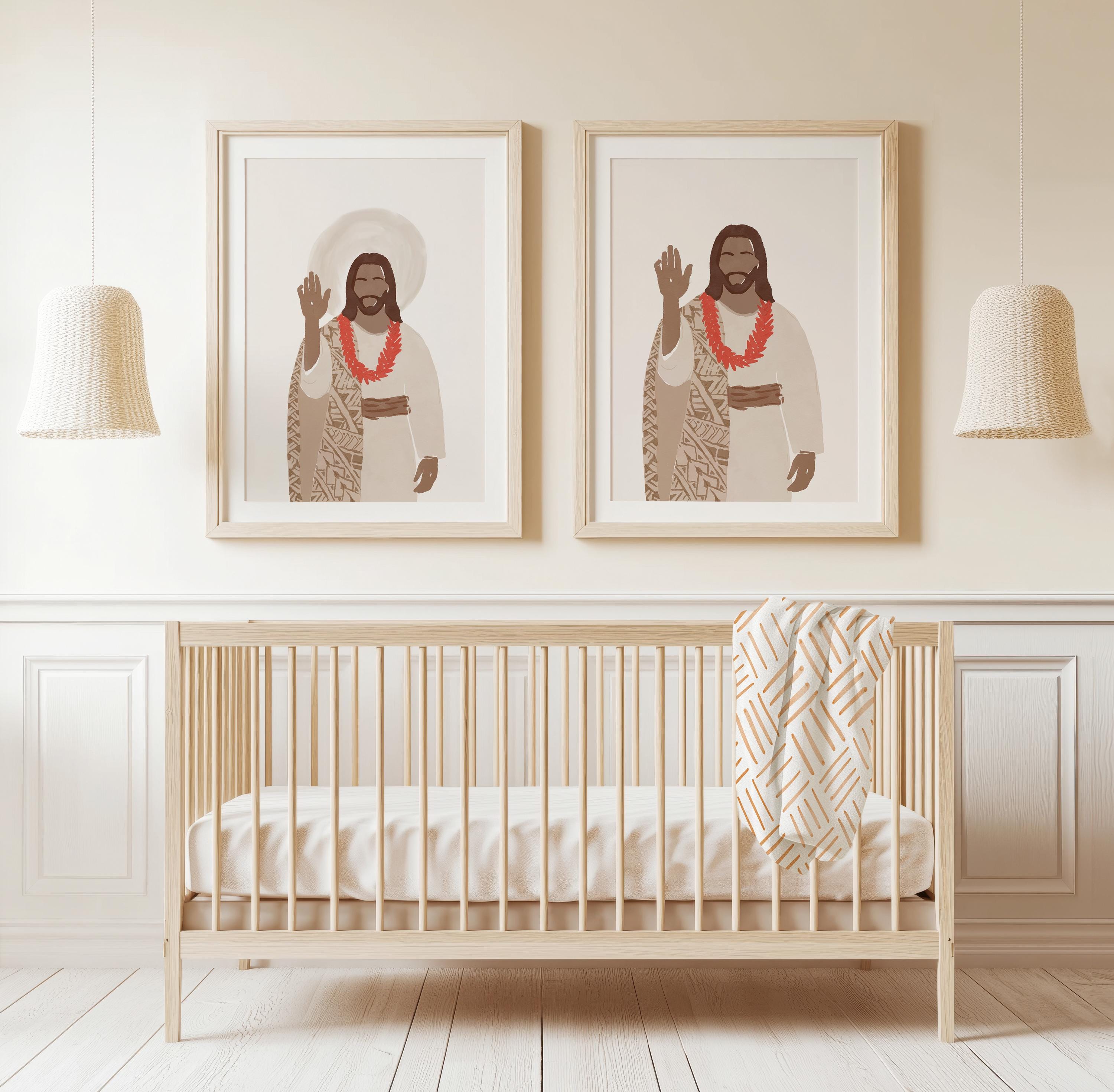 Samoan Jesus Christ Art: Polynesian Ula Fala Decor (digital Download ...