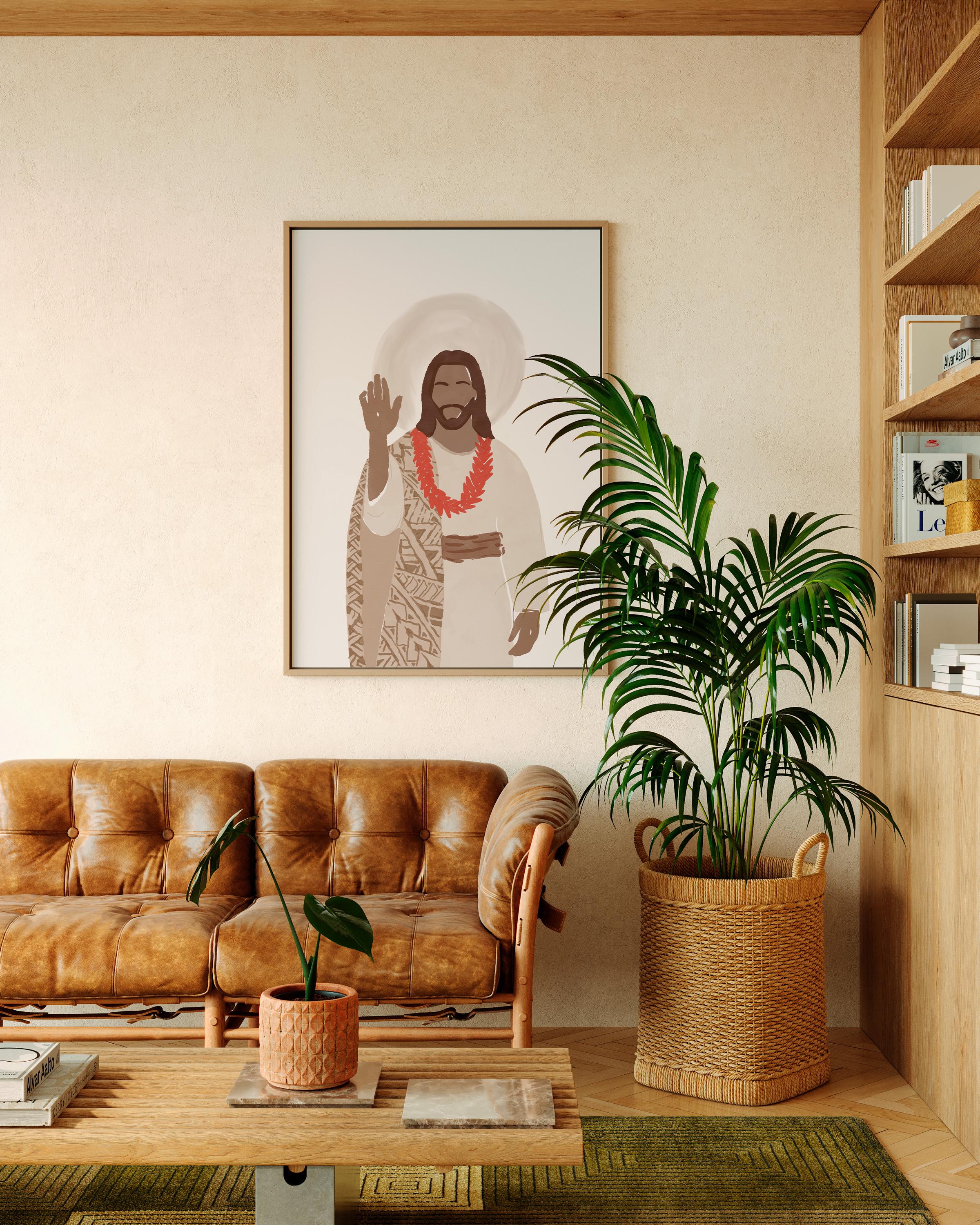 Samoan Jesus Christ Art: Polynesian Ula Fala Decor (digital Download ...