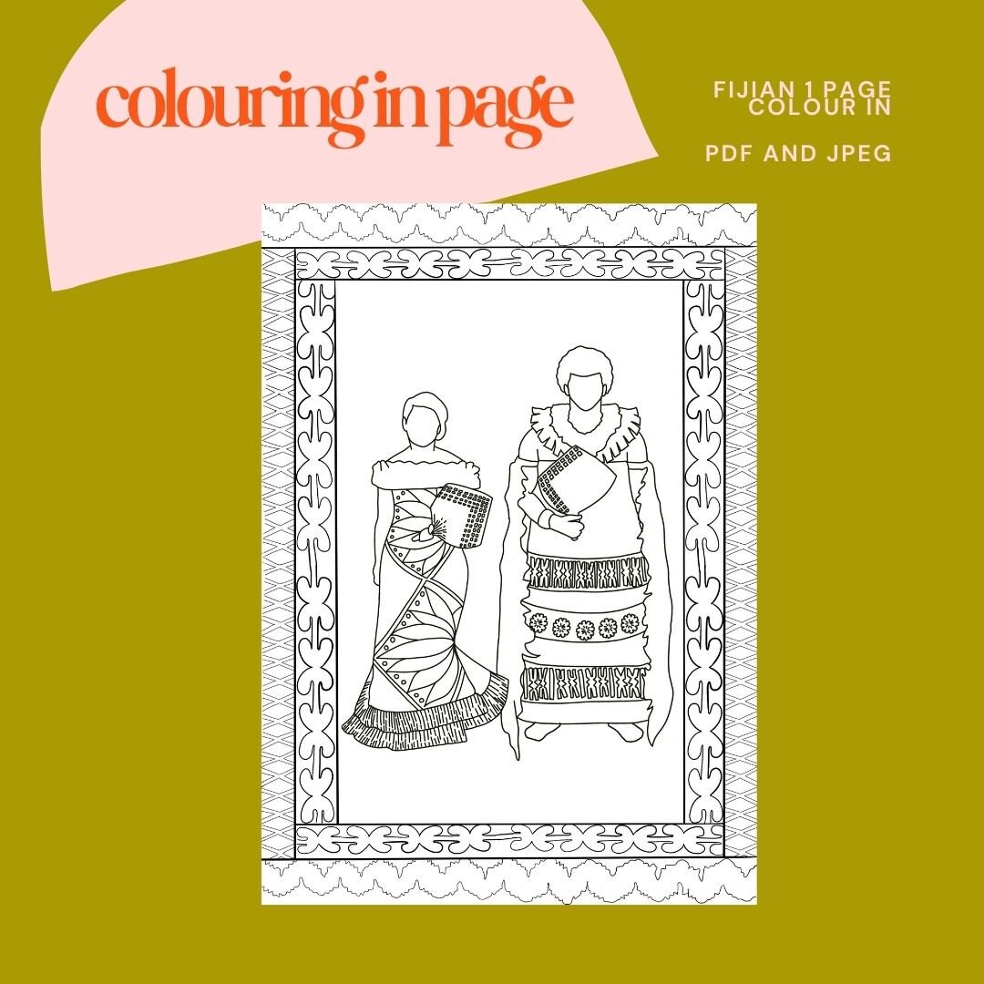 Colouring in Page Print Fijian and Pacific Island Patterns - Etsy