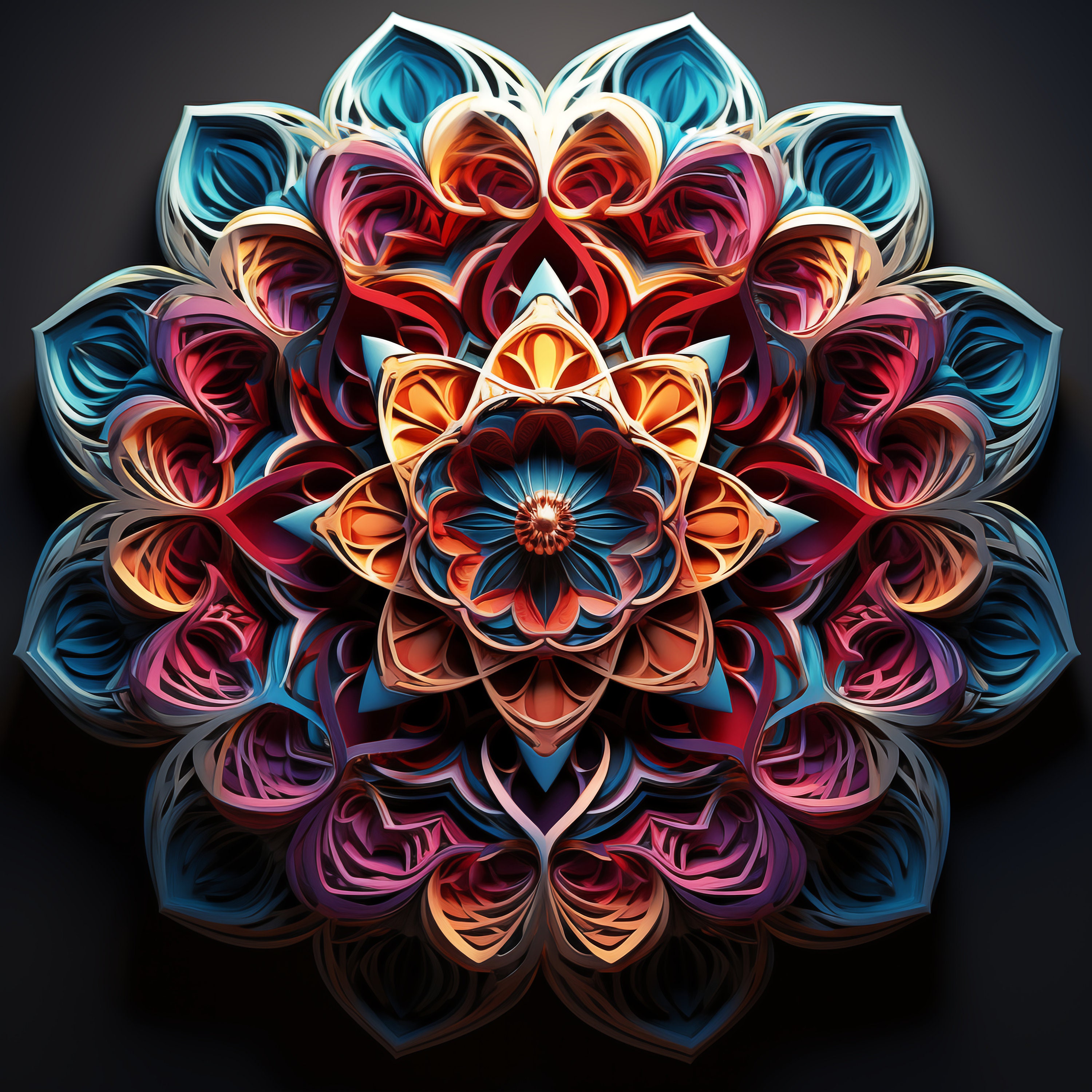 Serenity in 3D: Unique Mandala Digital Designs (2/2) - High-quality ...