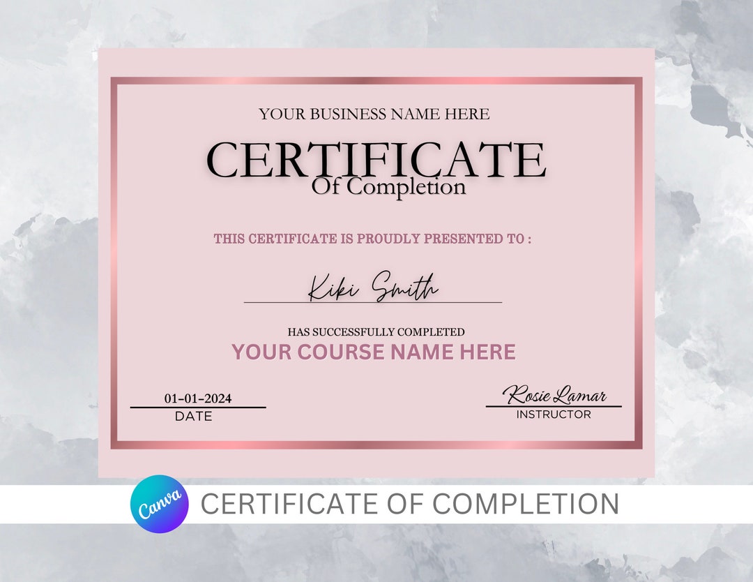 Editable Lash Certificate of Completion Template, Printable Lash ...