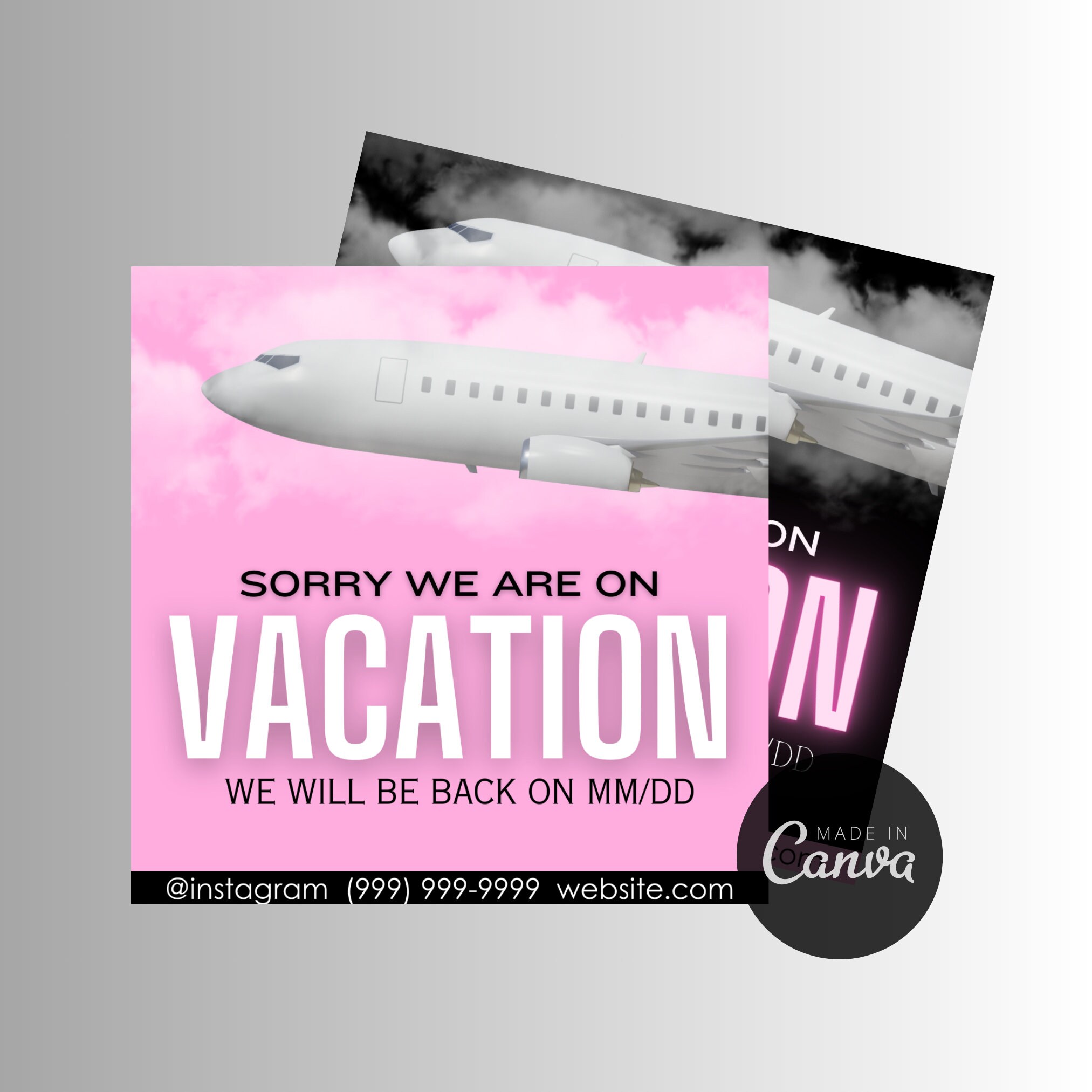 Editable We Are on Vacation Flyer, Canva Editable Flyer, We Are Closed ...